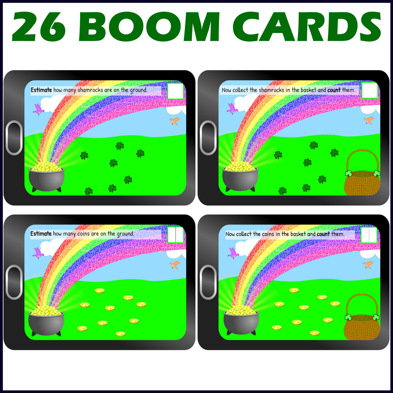 St Patricks Day Estimating and Counting to 10 Activity Digital Boom™ Cards