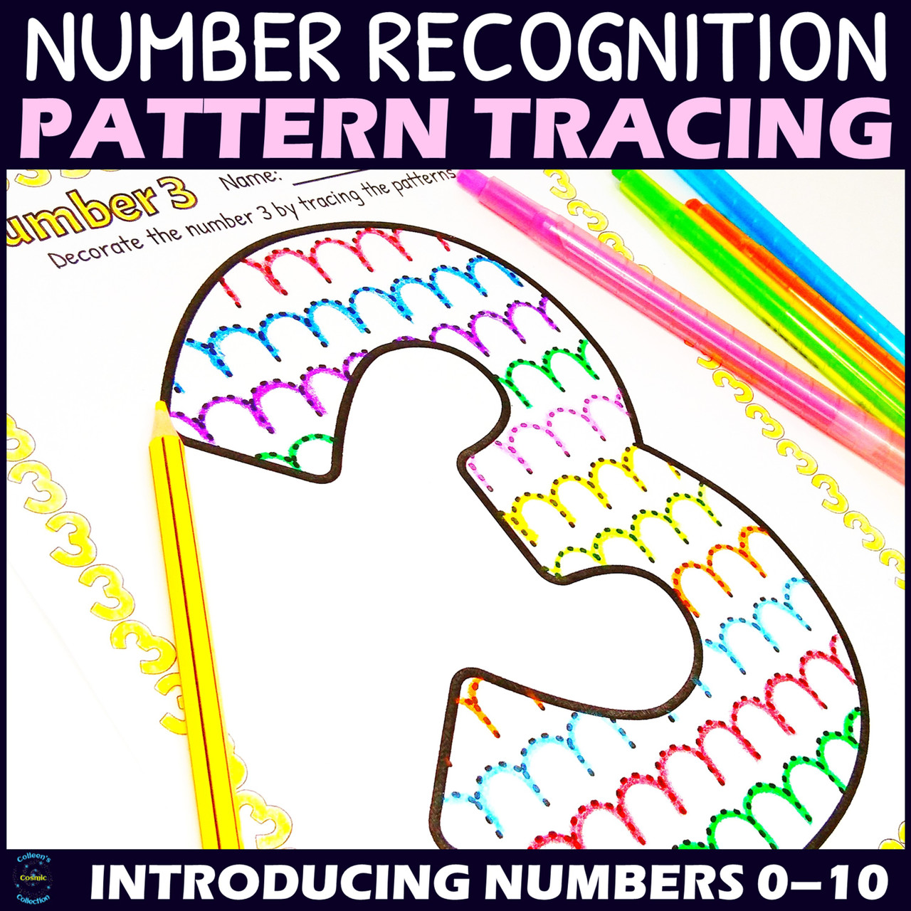 Number Recognition Worksheets 0-10 | Pattern Tracing Activity