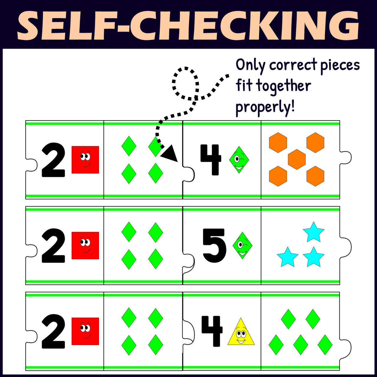 Number Sense Subitizing 0-5 Activity - Printable Number Recognition Puzzle