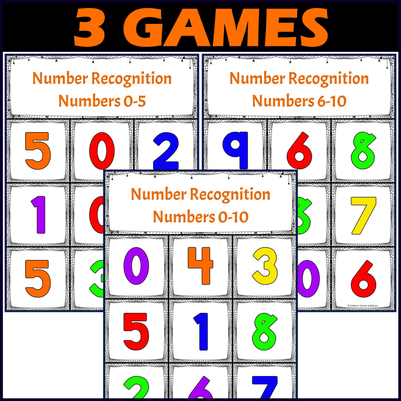 Halloween Number Recognition 0-10 Activities BUNDLE - Bingo Games