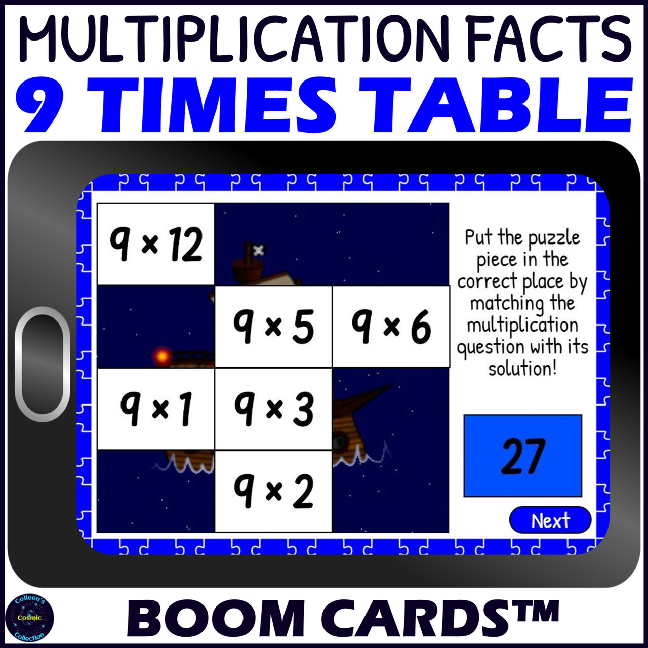 Multiplication Facts for 9 Times Table Practice - Mystery Pictures ...