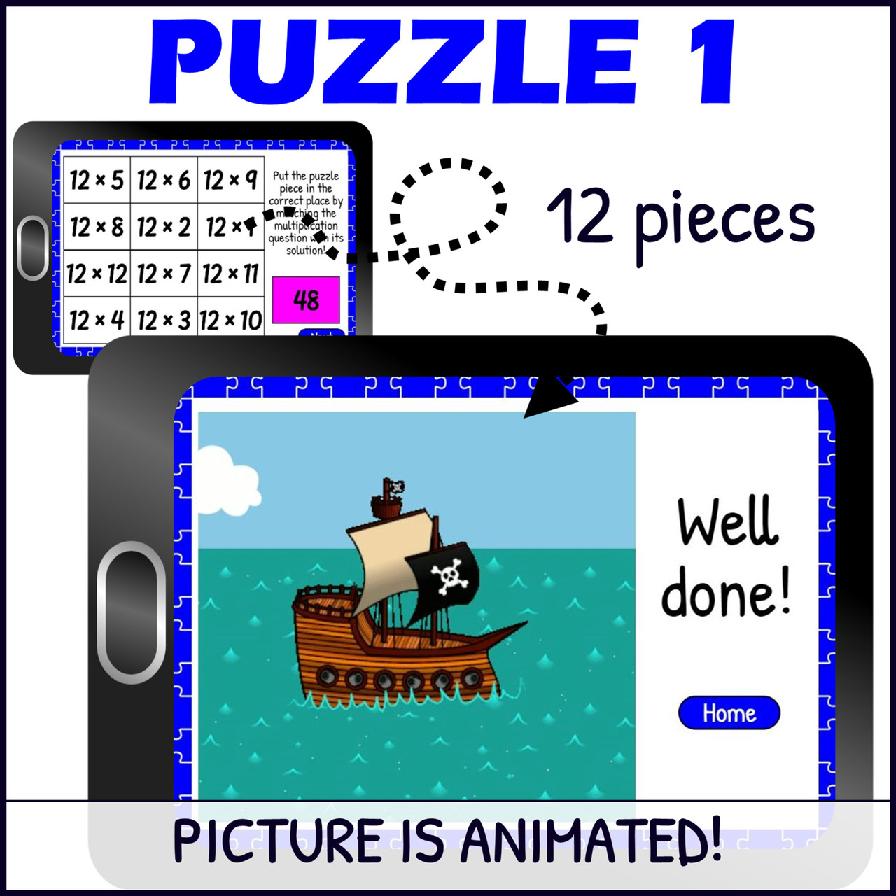 Multiplication Facts for 12 Times Table Practice - Mystery Pictures ...