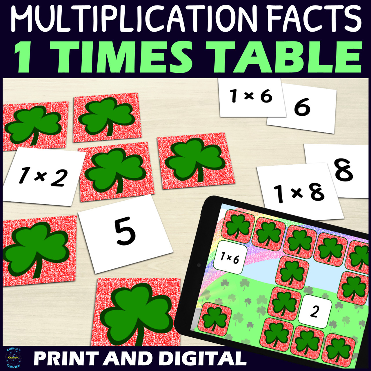 St Patricks Day Multiplication Facts for 1 Times Table Activity ...