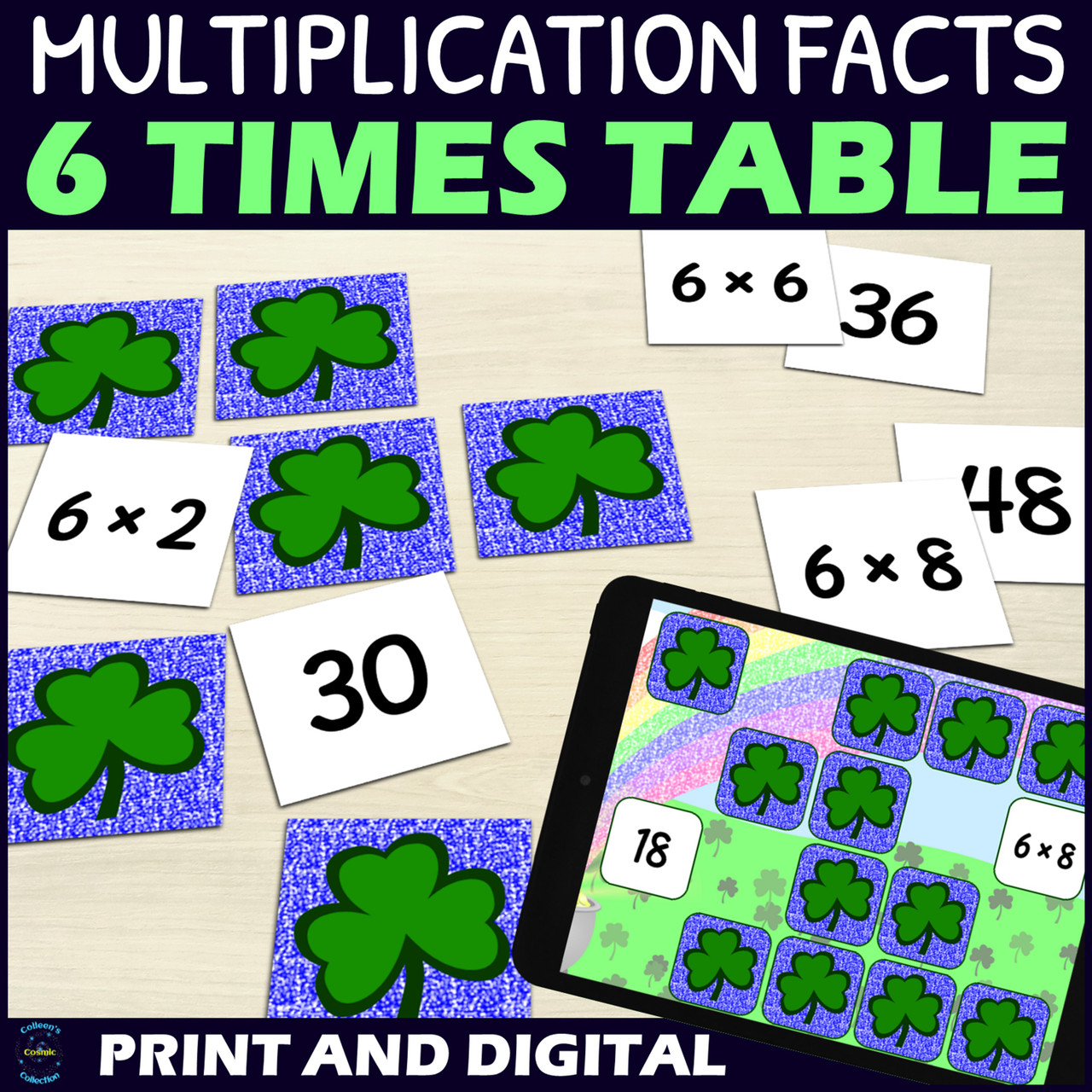 St Patricks Day Multiplication Facts for 6 Times Table Activity ...