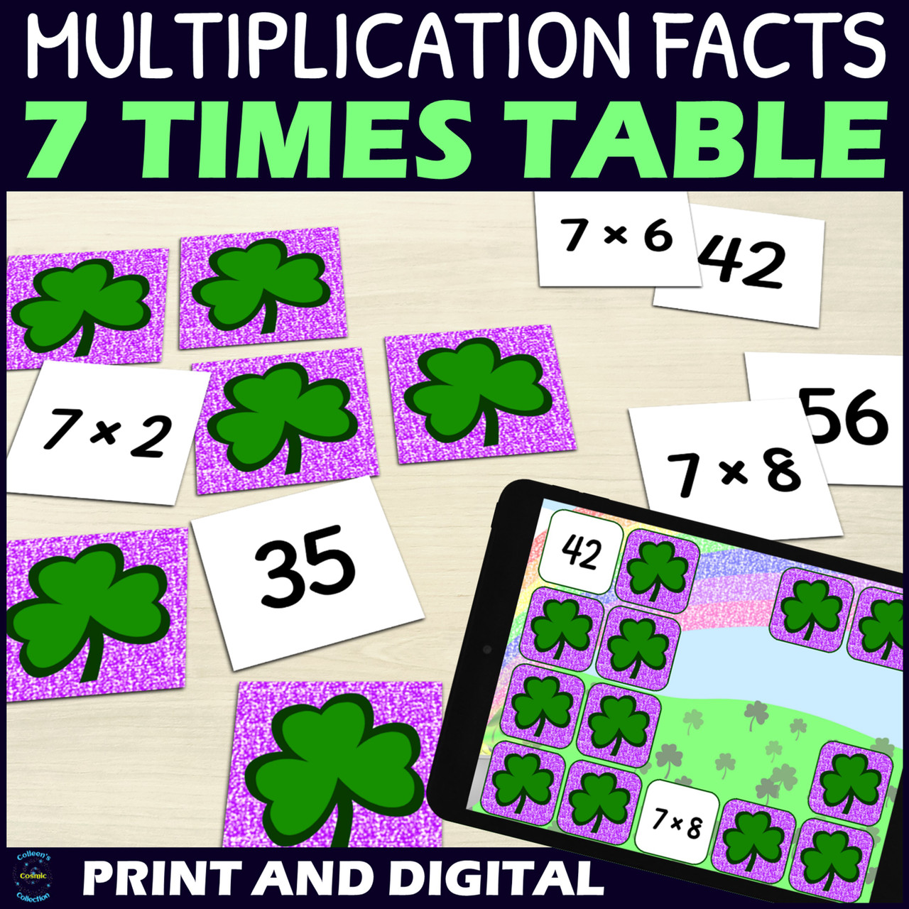 St Patricks Day Multiplication Facts for 7 Times Table Activity ...