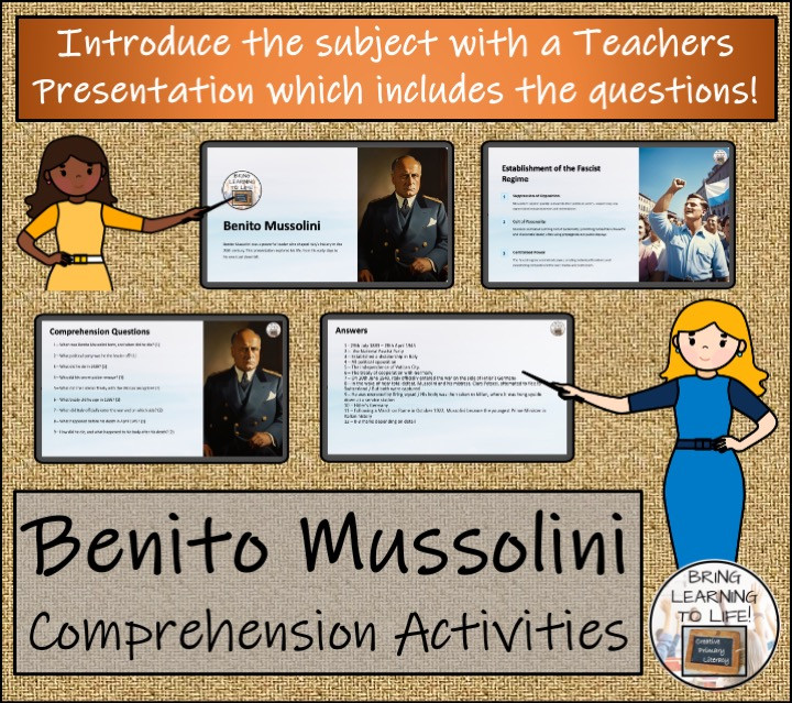 Benito Mussolini Close Reading Comprehension Activities | 5th Grade ...