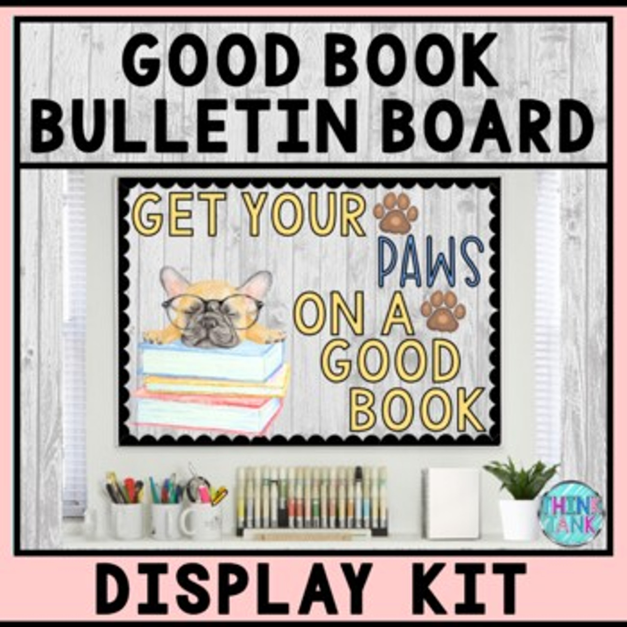 Bulletin Board Kit - Teacher Bulletin Board - Reading - Dog Theme - Library
