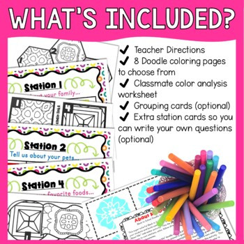 Back to School About Me Doodle Stations - Icebreaker - First Day of School