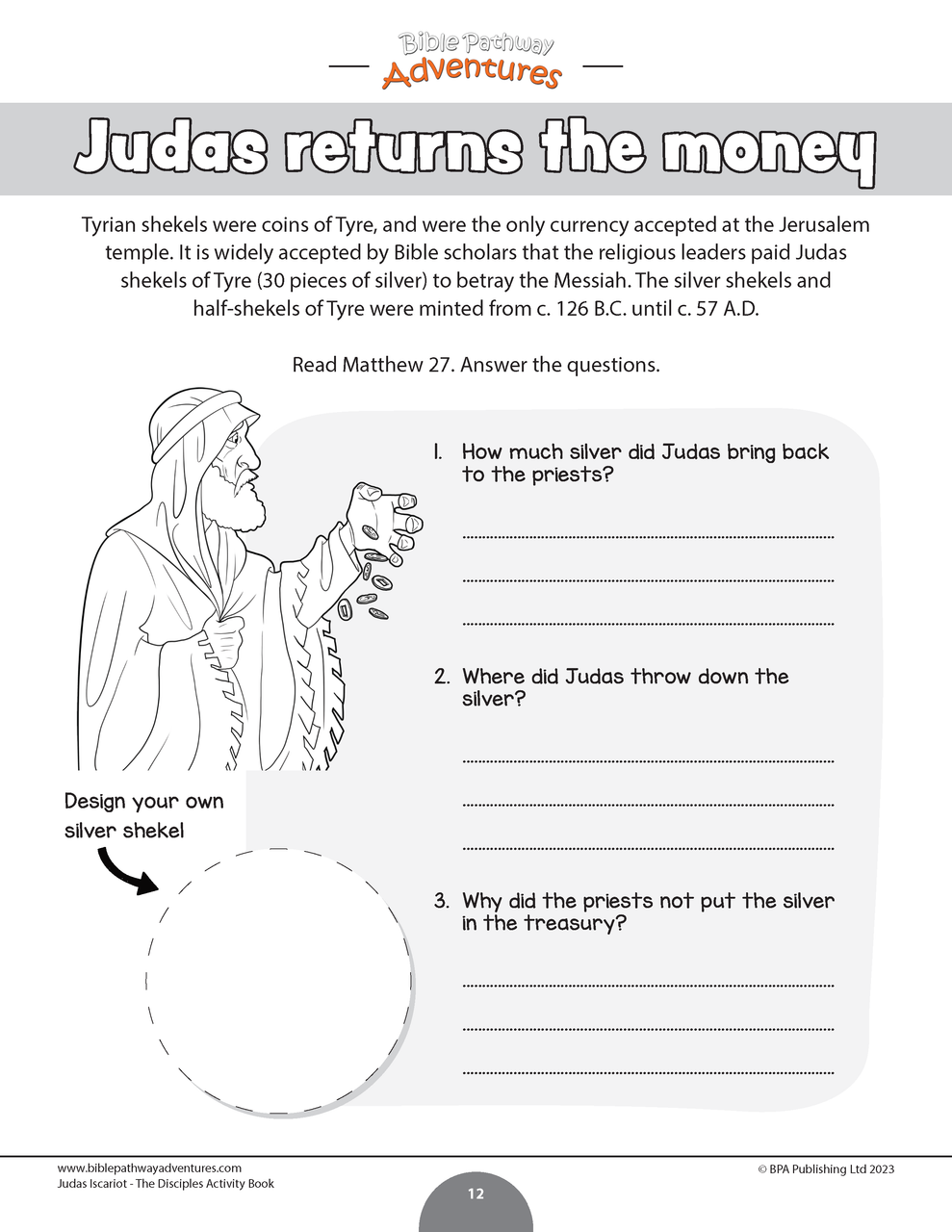 Judas: The Disciple Activity Book - Amped Up Learning