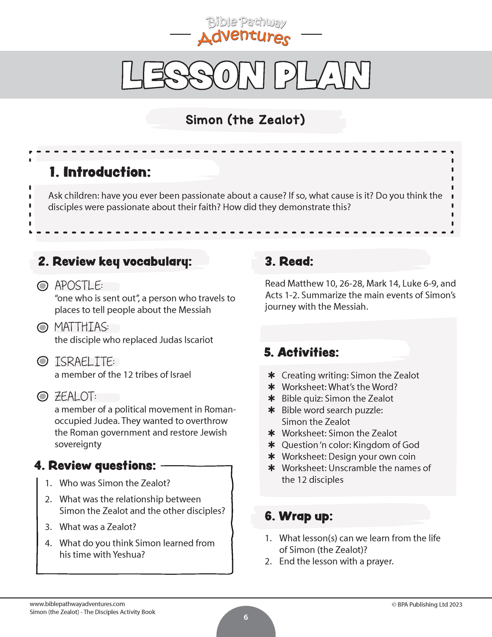 Simon: The Disciple Activity Book - Amped Up Learning