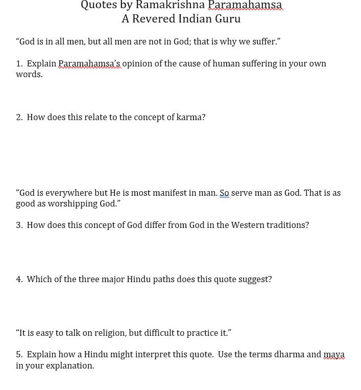 Hinduism Overview with Primary Source Analysis - Amped Up Learning