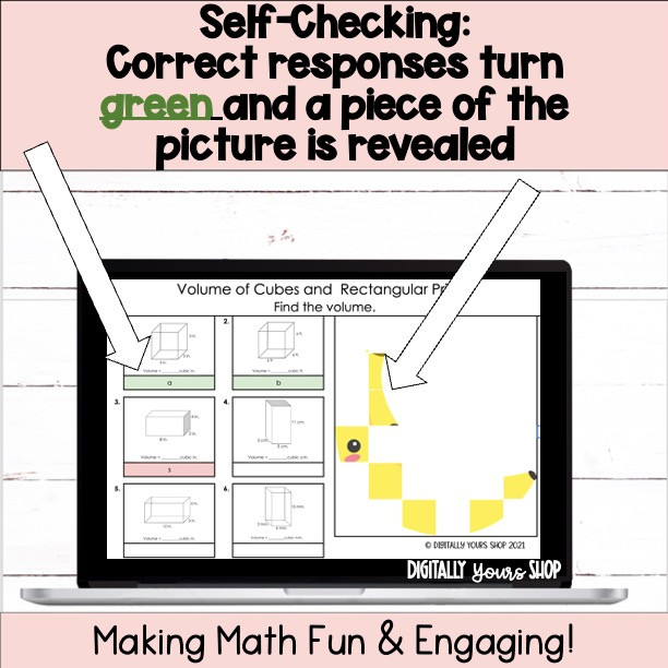 Volume of Rectangular Prisms & Cubes Self-Checking Digital Activity ...