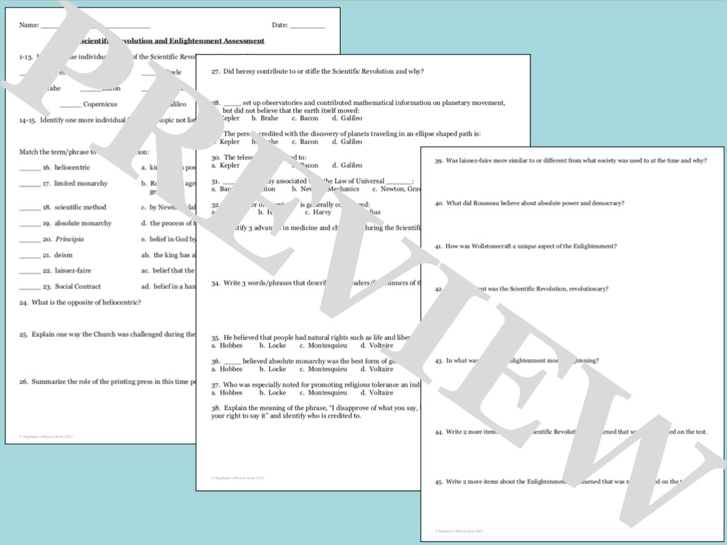 The Scientific Revolution and Enlightenment BUNDLE