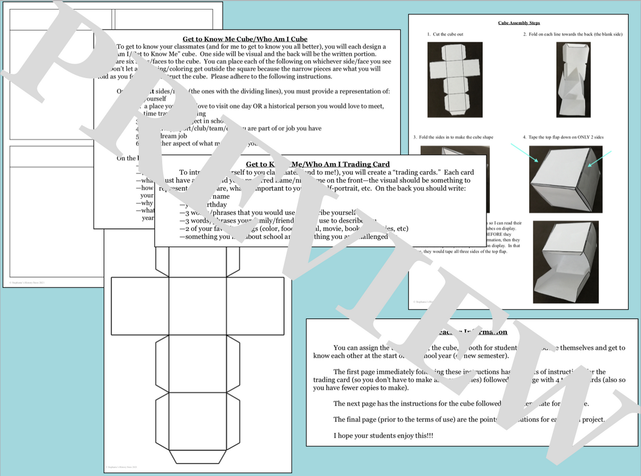 All About Me Mini Projects