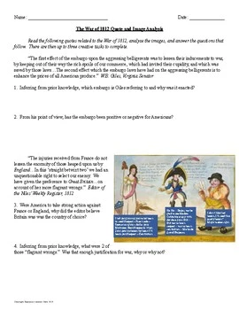 The War of 1812 Quote and Image Analysis