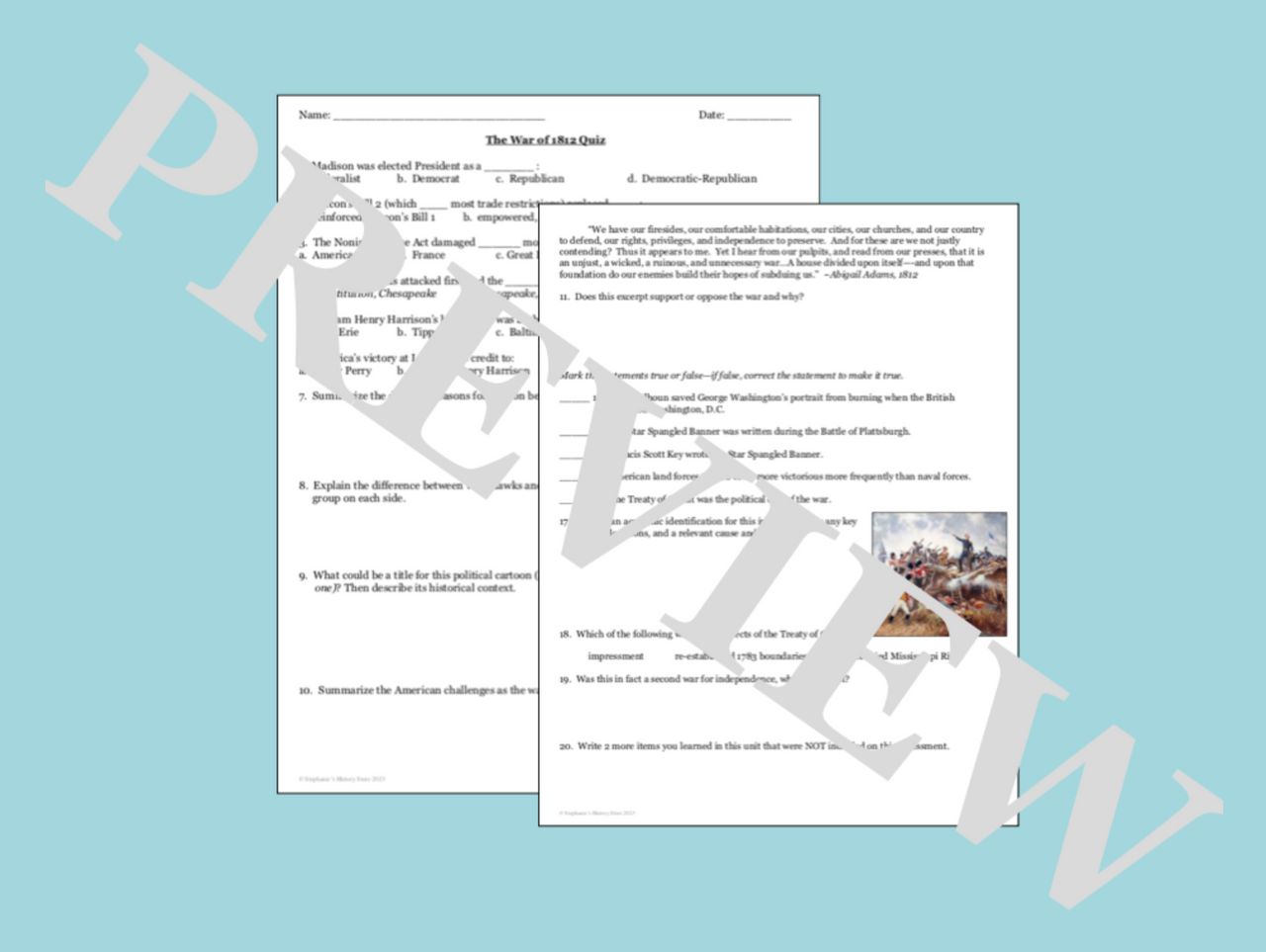 The War of 1812 Quiz