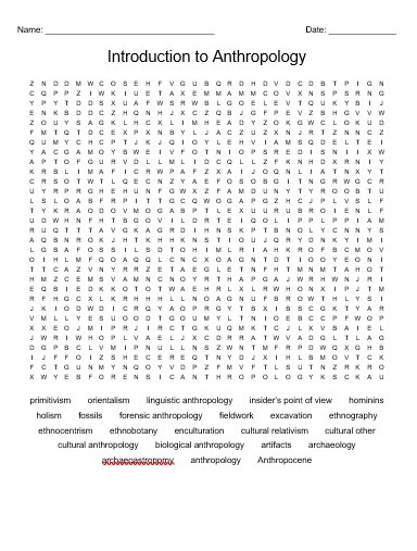 Anthropology Vocabulary Word Search Bundle - Amped Up Learning