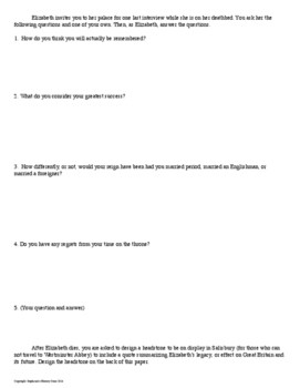 Queen Elizabeth I Interview Activity