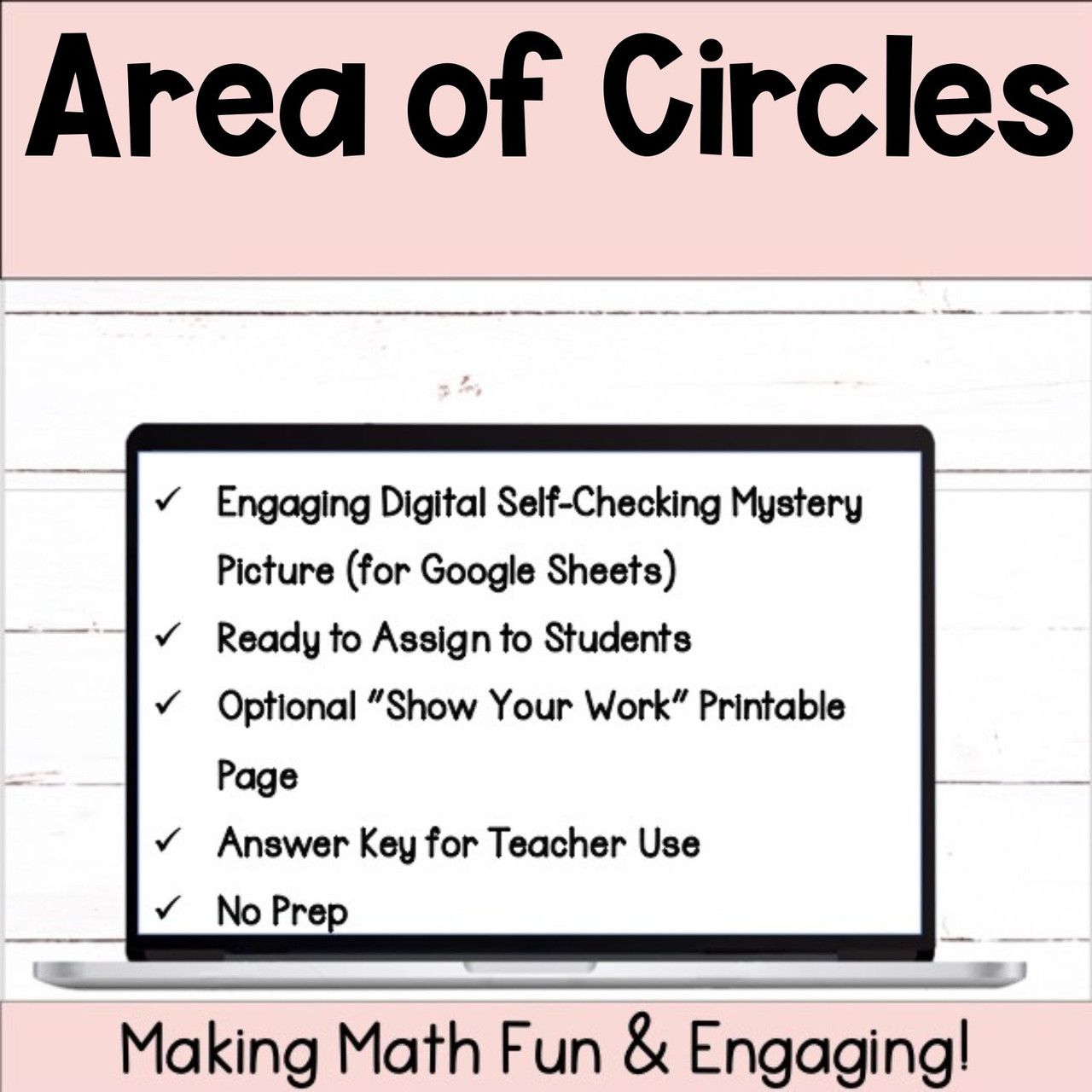 Area of Circles Digital Self-Checking Activity - Amped Up Learning