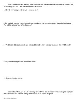 President John Adams Review Activity