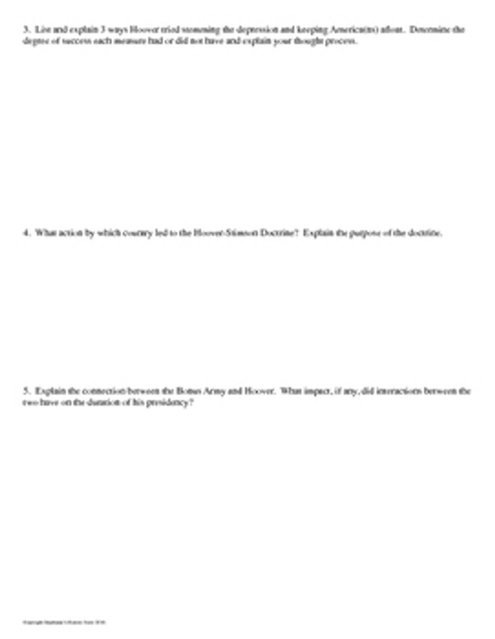 President Herbert Hoover Activity