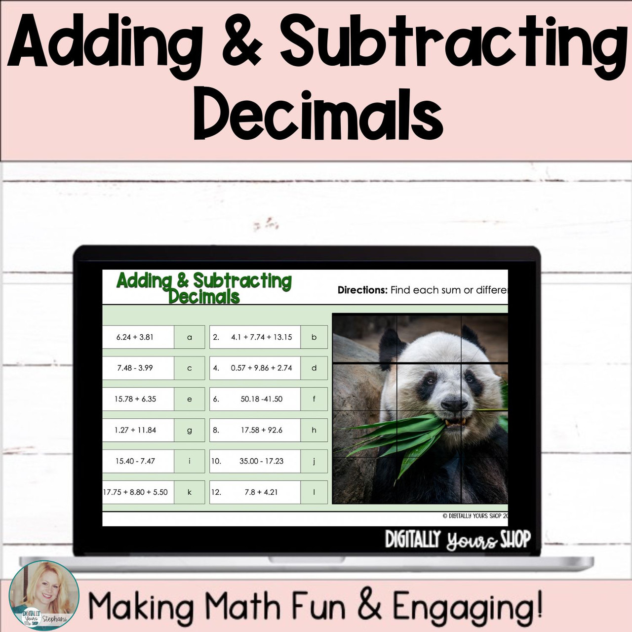 Adding and Subtracting Decimals Digital Self-Checking Activity - Amped ...