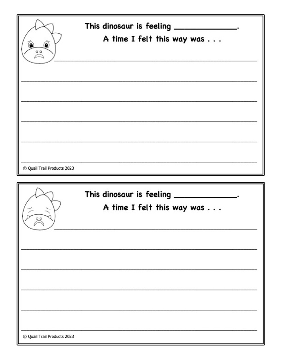 Social/Emotional Worksheets and Activities - Dinosaur Theme
