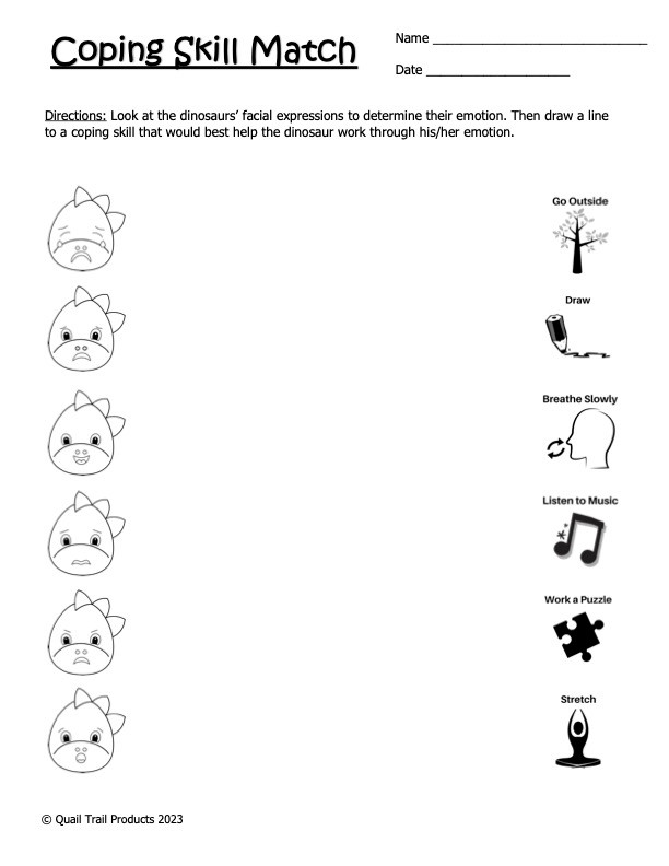 Social/Emotional Worksheets and Activities - Dinosaur Theme