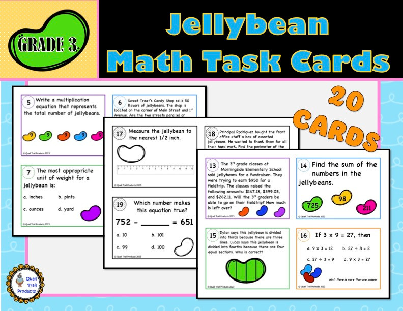 Grade 3 Jellybean Math Task Cards