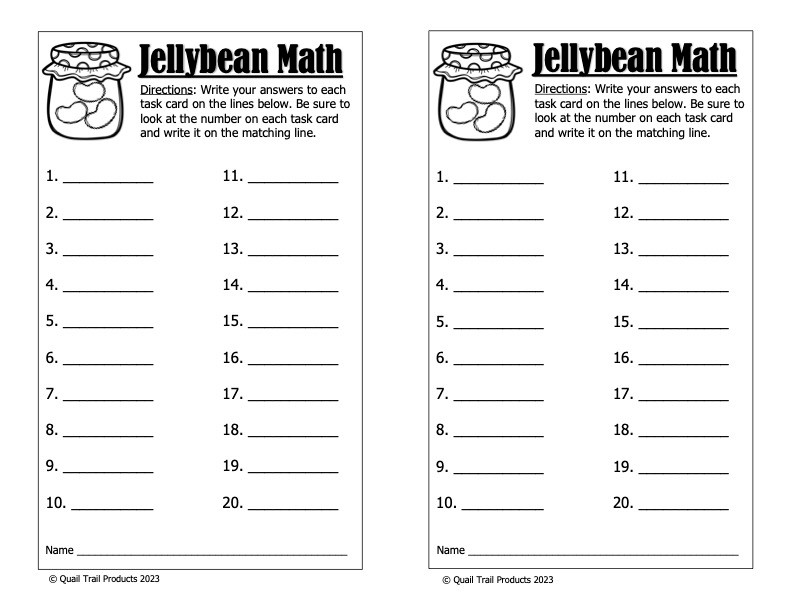 Grade 3 Jellybean Math Task Cards
