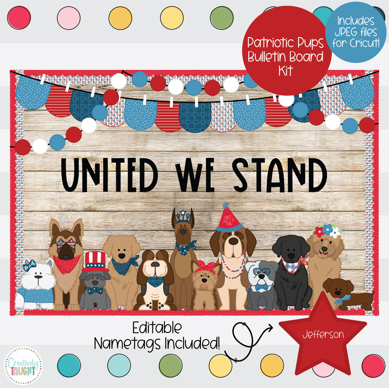 Independence Day Pups - July Bulletin Board Kit