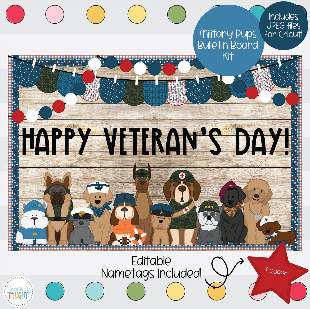 Memorial Day Pups Bulletin Board Kit - Amped Up Learning