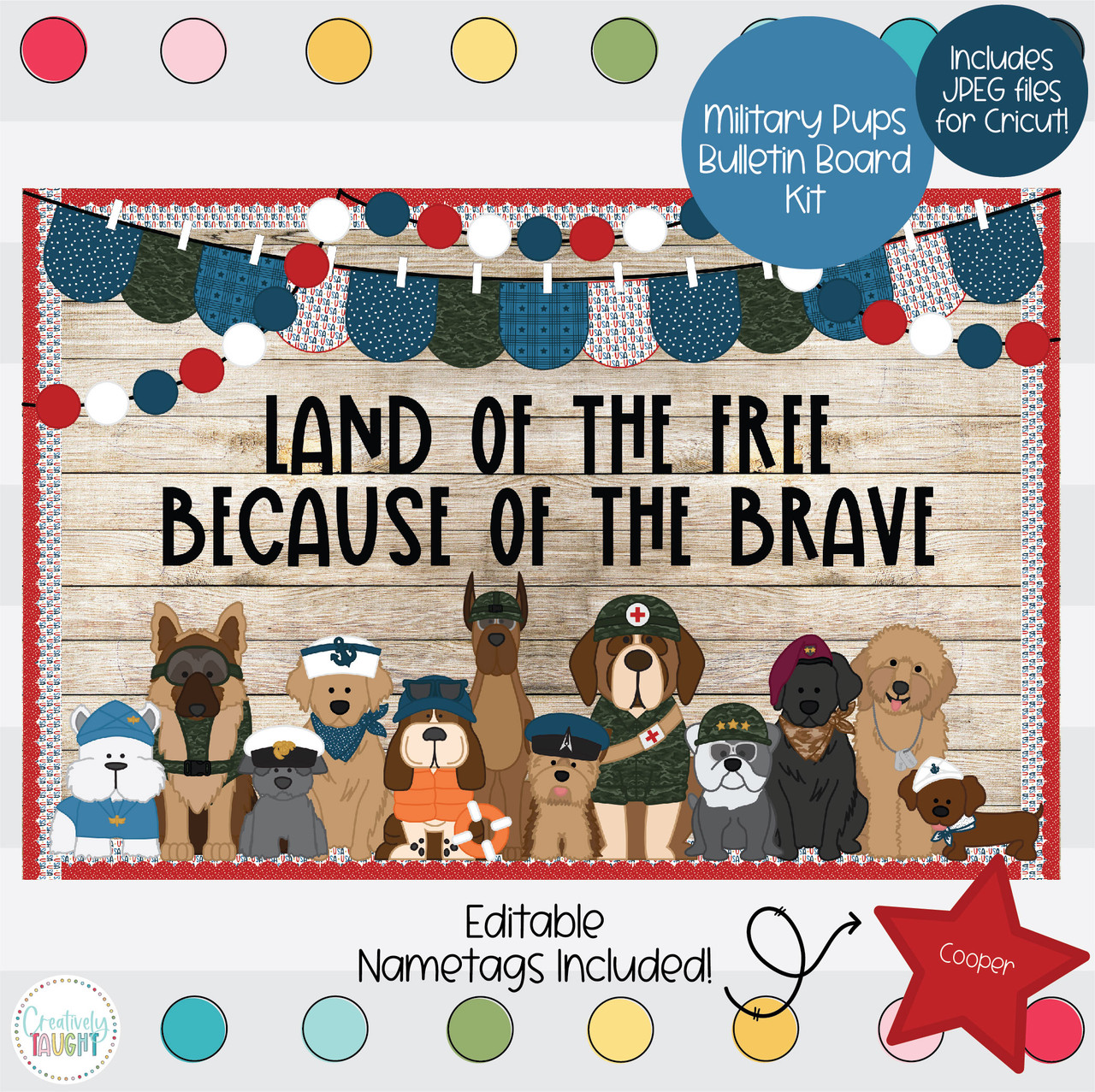 Memorial Day Pups Bulletin Board Kit - Amped Up Learning
