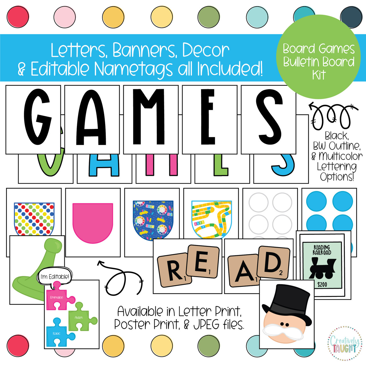 Board Games - April Bulletin Board - Amped Up Learning