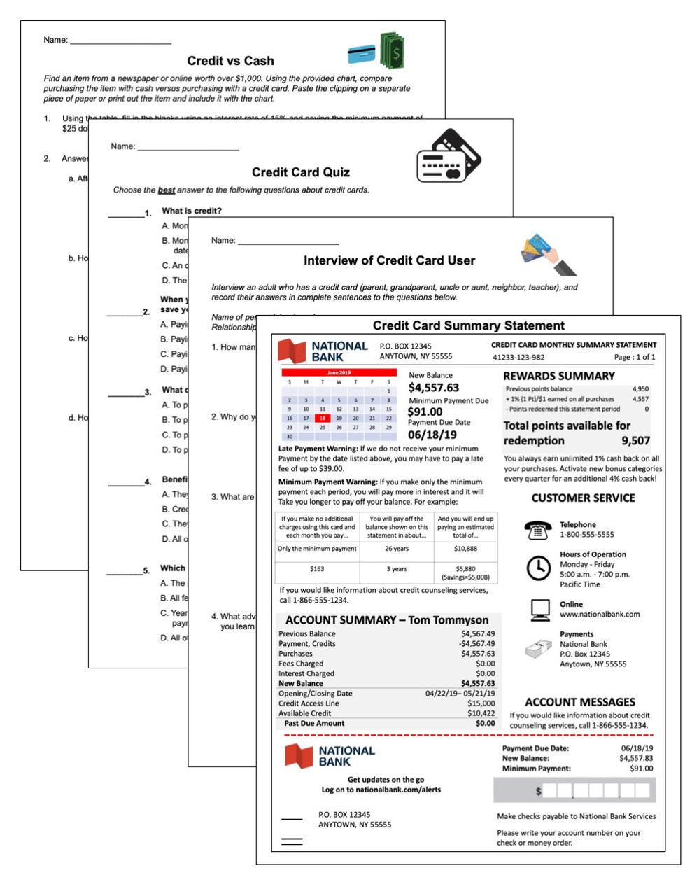Consumer Math & Financial Literacy - Credit Card Project (with Google ...
