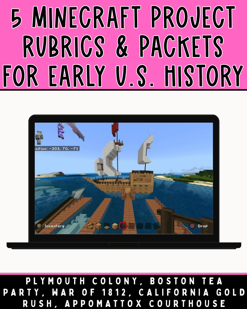 Early US History Minecraft Projects Includes Editable Rubrics - Amped ...