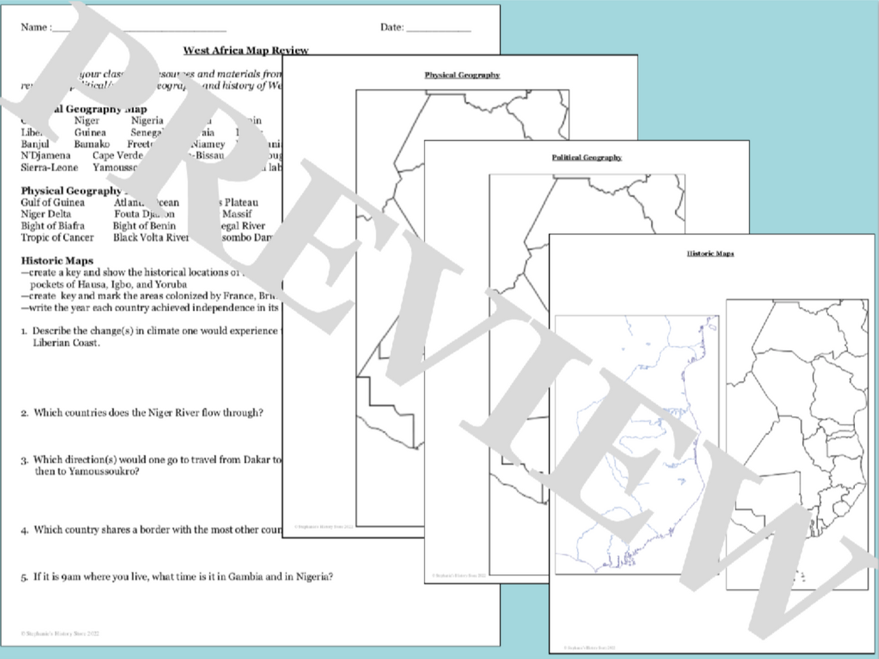 West Africa Geography Map Review