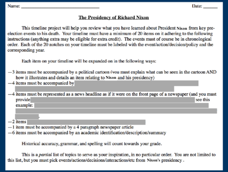President Richard Nixon Timeline Project