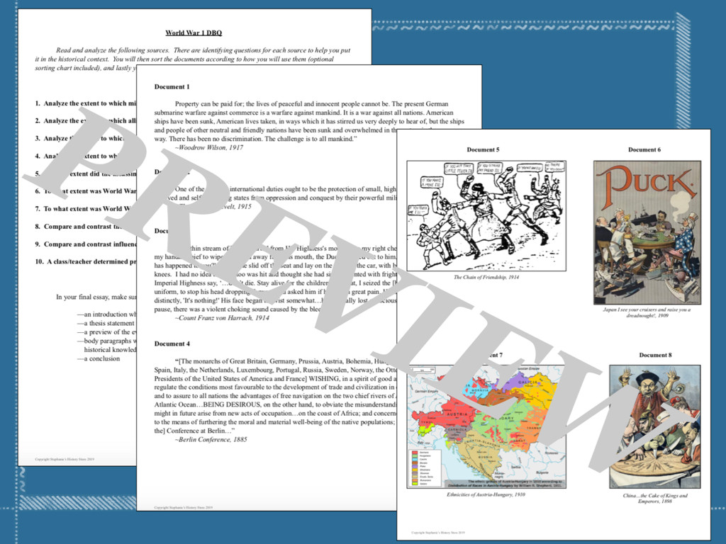 World War 1 Primary Source Analysis Bundle