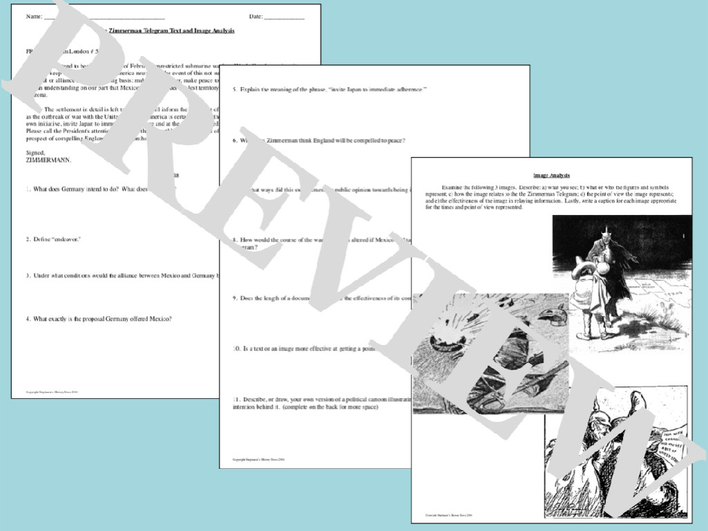 World War 1 Primary Source Analysis Bundle