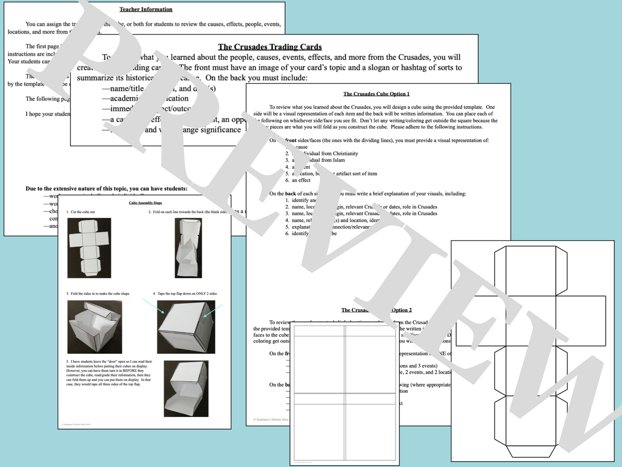 The Crusades Activities Bundle