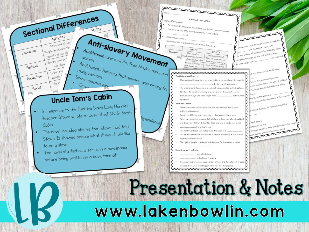 Causes of the Civil War PowerPoint and Notes