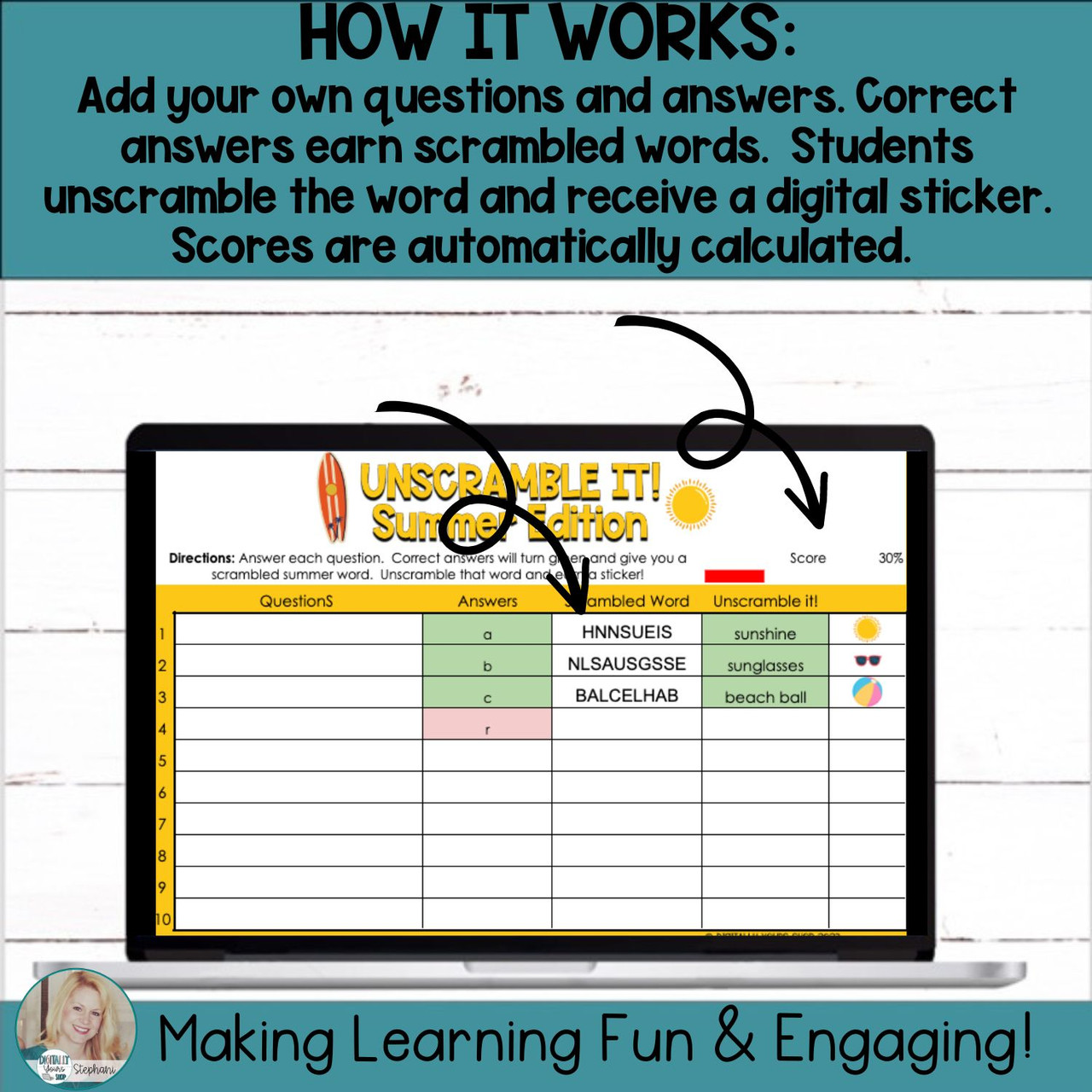 Editable Self-Checking & Self-Grading Template - Digital Activity ...