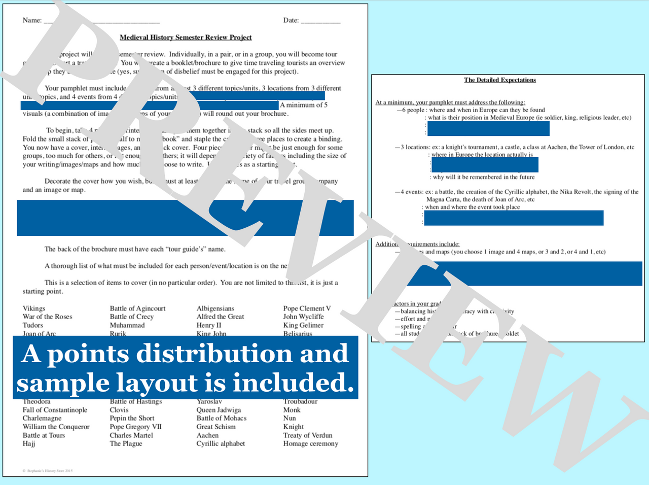 Medieval History Semester Review Project