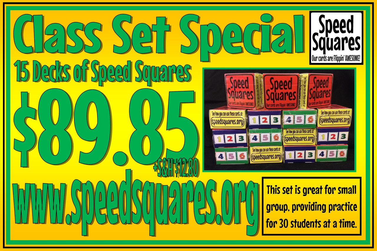 Math SPEED SQUARES!!! Class Set Special - Amped Up Learning