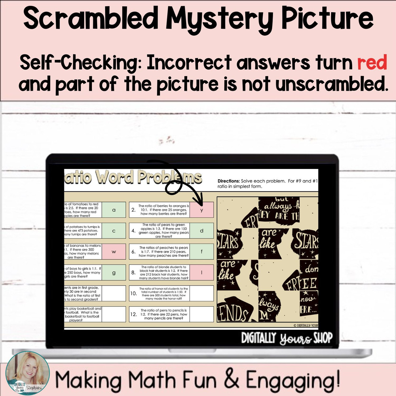 Ratio Word Problems Digital Self-Checking Activity - Amped Up Learning