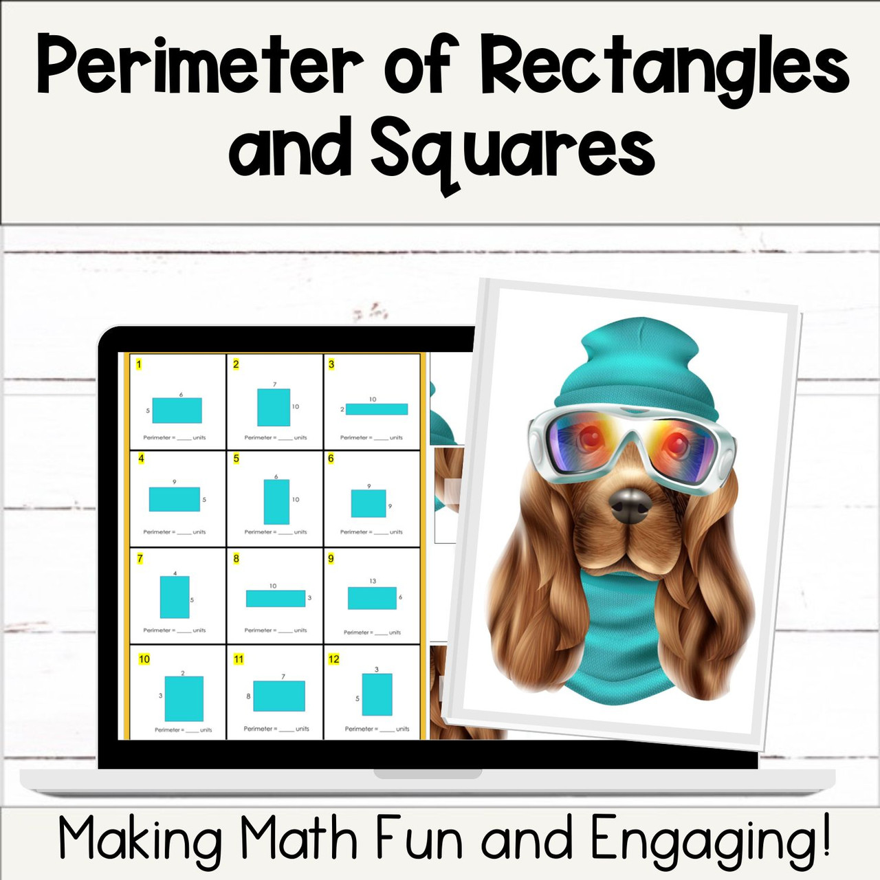 Perimeter of Rectangles & Squares Digital Self-Checking Activity