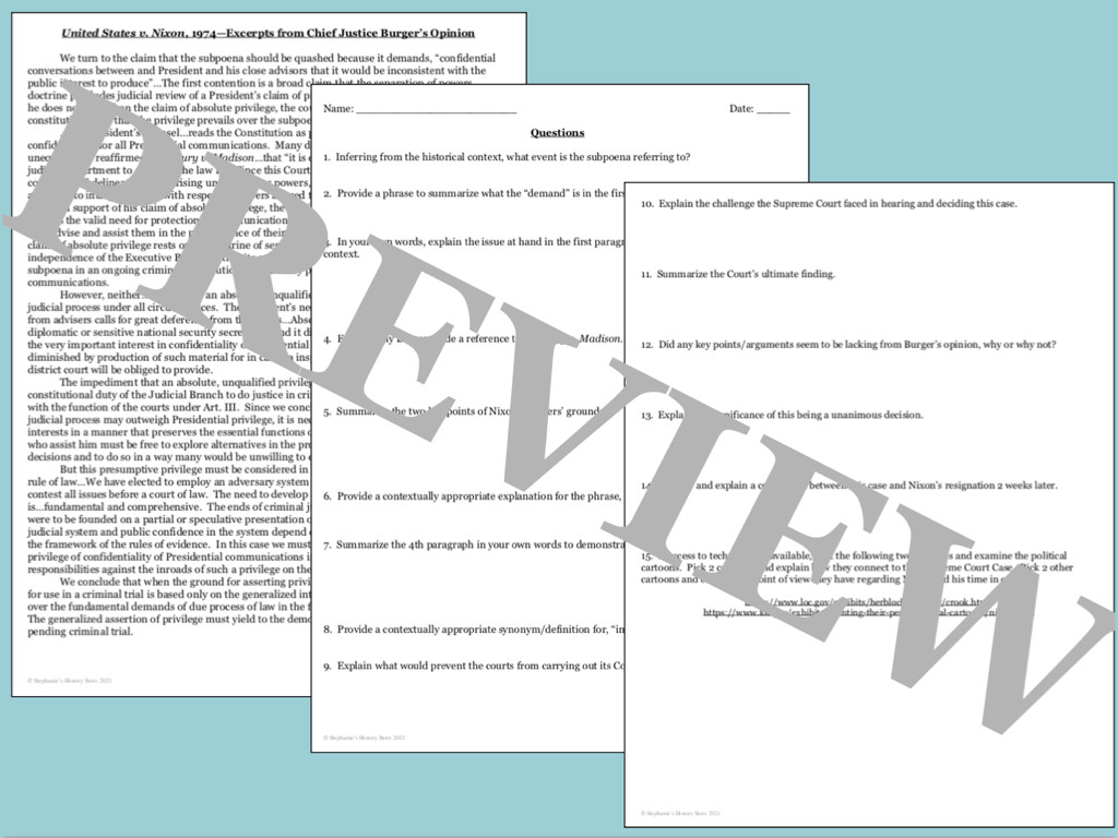 President Nixon Activities Bundle