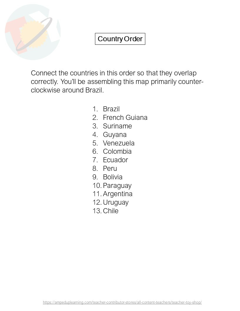 South America Geography Activity | Interactive Bulletin Board Continent ...