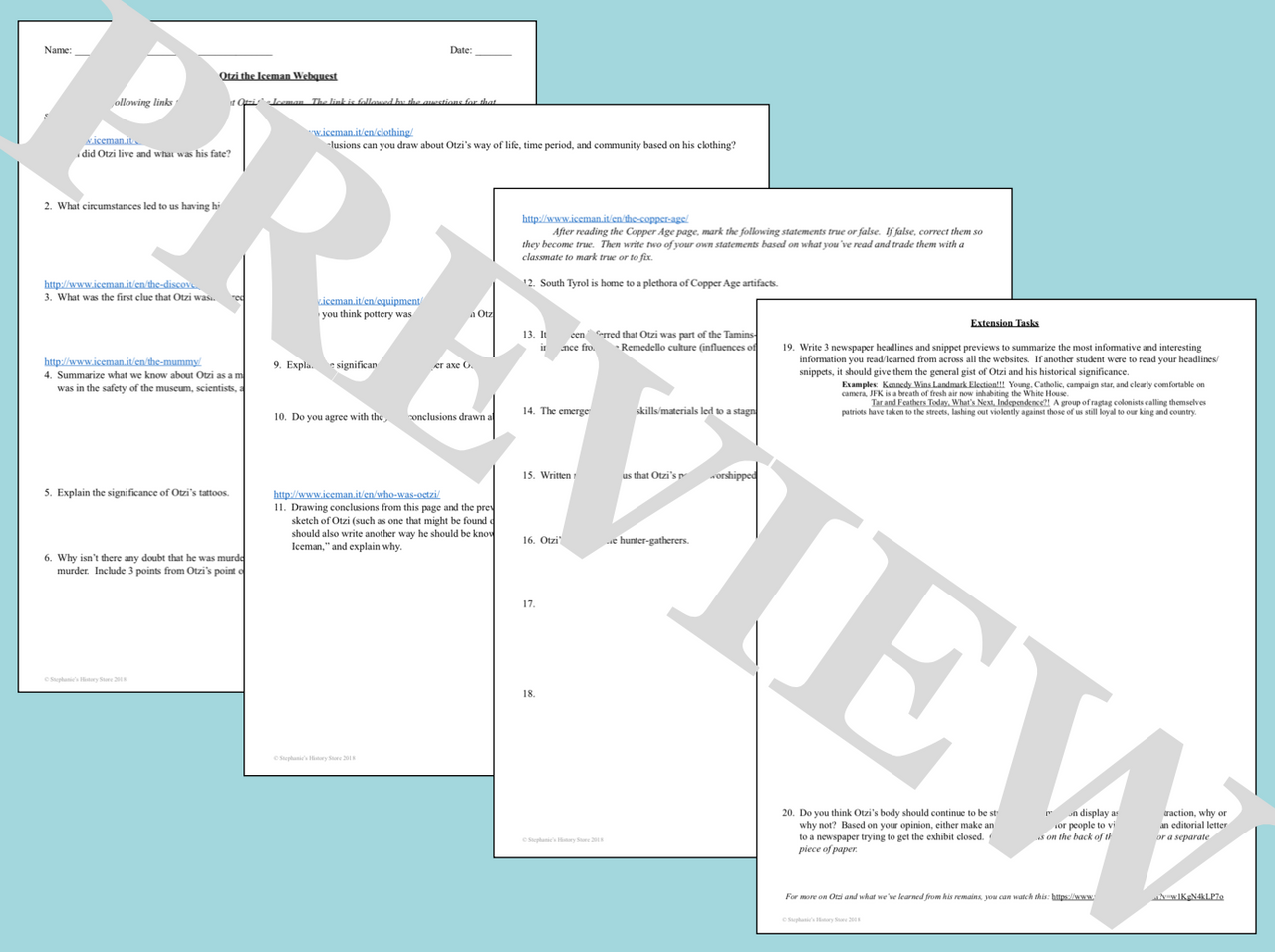 Otzi the Iceman Webquest